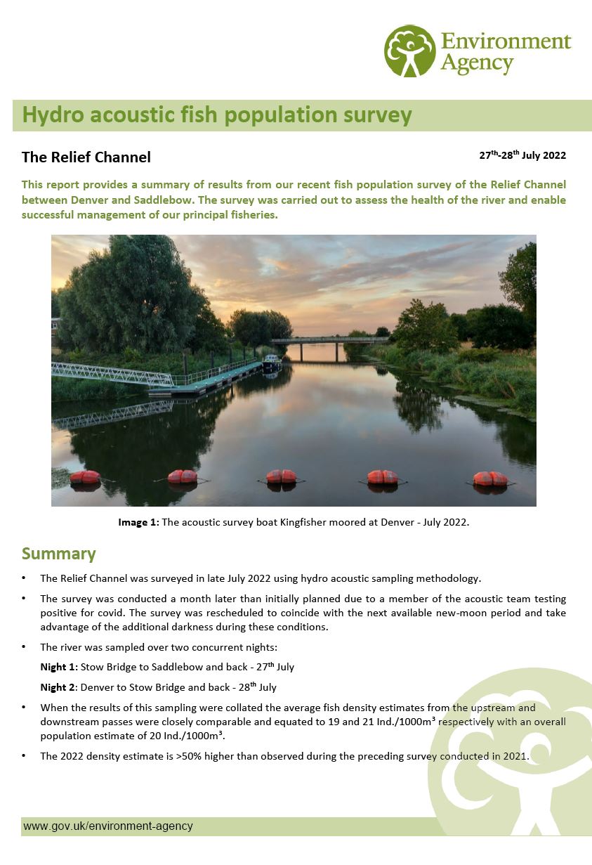 Relief Channel – Hydro acoustic Survey 2022 – KLAA Relief Channel – Hydro acoustic Survey 2022 – KLAA